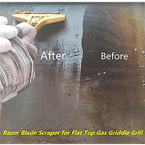 Boter Razor Blade Scraper, Scraper Tool, 4 In Metal Floor Scraper with 20PCS Extra Metal Blades, Long Handle Paint Scraper Ideal for Cleaning Stove Top, Windows, Glass, Tiles, Wall, Labels