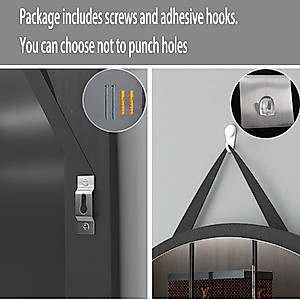 Ecentaur Full Length Mirror Wood Hanging Wall Over The Door Mirror Long Size Body Mirror for Bedroom Living Room