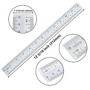 Aconnet 36 Pack Clear Flexible Ruler 12 Inch Plastic Ruler Shatter Resistant Straight Ruler Bendable Flexible Clear Ruler with Inches and Centimeters for Student Teacher School Office and Home Use