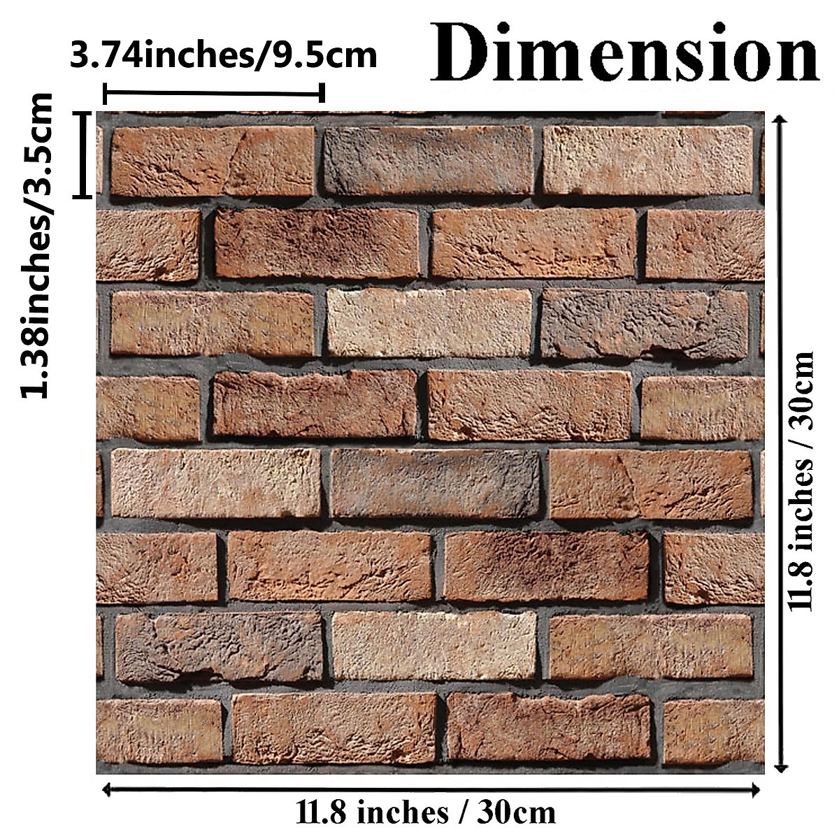 Veczom 3D Wall Panels Peel and Stick 3D Brick Wallpaper Peel and Stick Interior Wall Décor,10 Pack Waterproof Wall Panel PVC Stone Wall Panels for Living Room,Lobby Bedroom Hotel Office Decoration