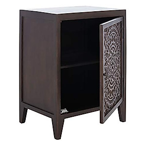Safavieh Home Thea Brown 1-door Carved Mandala Nightstand