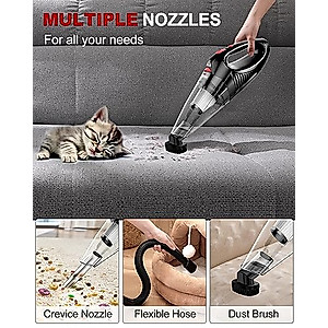 MELOHO Car Vacuum Cleaner High Power, Portable Handheld Vacuum Cordless Rechargeable with Fast Charge Tech, Huge Motor & Large-Capacity Battery, Powerful Wireless Hand Held Vacuum for Pets, Car, Home