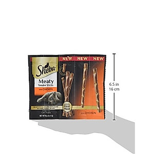 Sheba Treats Meaty Tender Sticks Soft Cat Treats Chicken Flavor, 0.14 oz, 5 Count (Pack of 10)