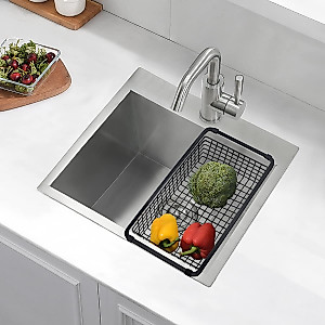 21 Stainless Steel Drop In Kitchen Bar Sink, Luckyhorse 21” x 18” x 10” 18 Gauge Stainless Steel Kitchen Sink Outdoor Sink LH021L