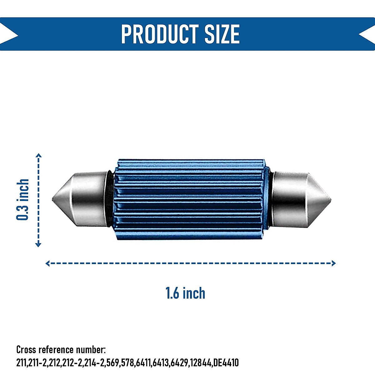 ZKFAR Pack-4 42mm LED Bulbs Extremely Bright, 3014 Chipsets 400LM for LED Interior Dome Map Door Lights Bulbs (Blue)