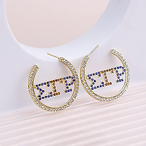 Sigma Gamma Rho Sorority Earrings Inspired Greek Sorority Jewelry Rhinestone Sorority Earrings SGR Charm Crystal Jewelry