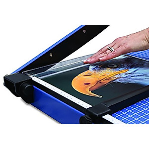 United T15 Office-Grade Guillotine Paper Trimmer, 15.4" Cut Length, 15 Sheet Capacity, Blue