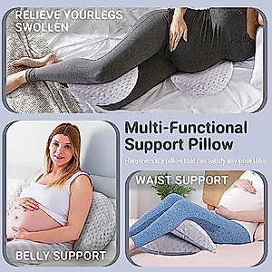 neexan Pregnancy Pillows for Sleeping-Pregnancy Wedge Pillows, Pregnancy Pillows Support for Pregnant Women Back, Legs, Belly, Wedge Pillow Pregnancy with Detachable & Adjustable Pillow Cover