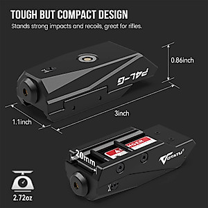 Votatu P4L-G Picatinny Laser Sight for Rifle, Tactical Green Laser Beam with Strobe Function, USB Magnetic Rechargeable