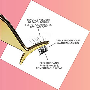 KISS imPRESS Falsies False Eyelashes, Lash Clusters, Natural', 12 mm, Includes 20 Clusters, 1 applicator, Contact Lens Friendly, Easy to Apply, Reusable Strip Lashes