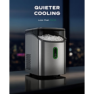 Silonn Nugget Ice Maker Countertop, Pebble Ice Maker with Soft Chewable Ice, One-Click Operation Ice Machine with Self-Cleaning, 33lbs/24H for Home,Kitchen,Office