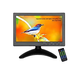 LONCEVON 10 inch Portable HDMI Monitor Mini VGA Monitor Screen for PC/Camera/TV/Raspberry PI/Gaming; 1024x600 Pixel Support 1920x1080P Resolution; with Dual Speakers and USB Port