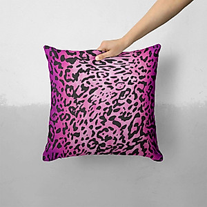iiRov Hot Pink Cheetah Animal Print - Custom Decorative Home Decor Indoor or Outdoor Throw Pillow Cover Plus Cushion Set for Sofa, Bed or Couch (Pillow CASE Cover Plus Cushion)