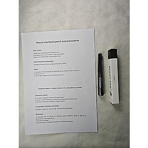 Beard Pencil Filler for Men - Sweat Proof, Water Resistance, Long Lasting & Natural Finish barber Pencil, Mustache Repair Shape (BLACK)