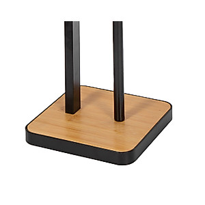 Bamodi Premium Matte Black Toilet Paper Holder Set - Bathroom Toilet Paper Storage Stand - Waterproof Free Standing Toilet Paper Holder - Stainless Steel Stand Alone - No Drilling Required