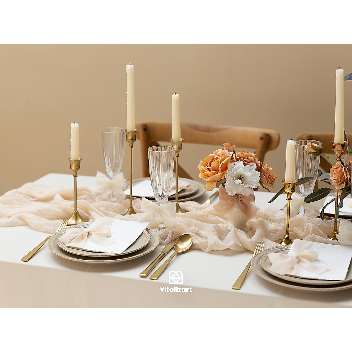 Vitalizart 3 Rolls Handmade Fringe Chiffon Silk Ribbon 1.5" x 7Yd Cream White Ribbons Set for Wedding Invitations, Bridal Bouquets, Gifts Wrapping, DIY Crafts