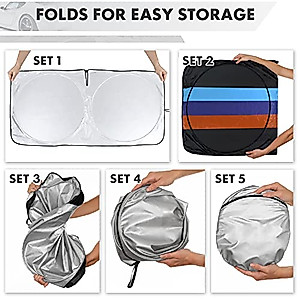 Car Windshield BMW Sunshade Cover Inner Sun Shade Sun Visor UV Protection, Black Foldable No Reflected Glare, Sunshade for Car SUV 4-Series 5-Series 7-Series X1 X3 X4 X5 X6 I8