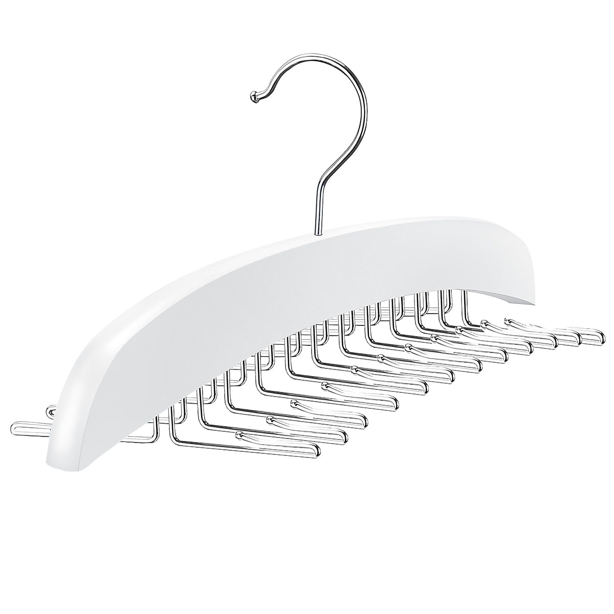 Resovo Upgrade Tank Top Hanger Closet Storage and Organizer for Closet Tank Top Organizer Space Saving 24 Metal Hooks Closet Organizer and Storage for Tank Top, Cami, Tie etc.White