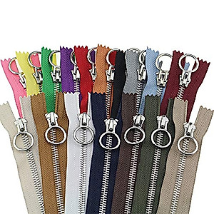 Exquisite Zipper，5# Zipper 2Pcs 20cm Close-End Auto Lock Circle Platinum Plating Zipper Type 9 20cm (Color : Type 13, Size : 20cm)