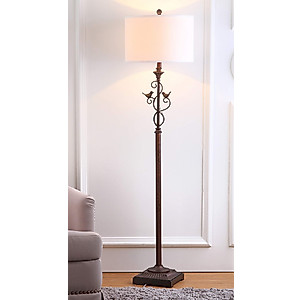 SAFAVIEH Lighting Collection Birdsong Traditional Rustic Farmhouse Oil-Rubbed Bronze 61-inch Living Room Bedroom Home Office Standing Floor Lamp (LED Bulb Included)