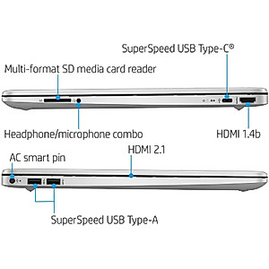 HP Notebook Laptop, 15.6" HD Touchscreen, Intel Core i3-1115G4 Processor, 16GB RAM, 1TB PCIe SSD, Webcam, Type-C, HDMI, SD Card Reader, Wi-Fi, Windows 11 Home, Silver