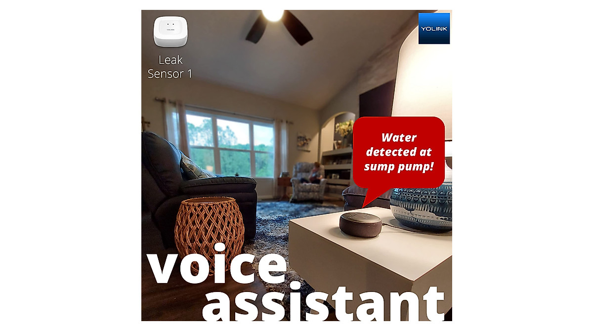 YoLink Smart Leak Sensors 2 Pack - Long-Range Water Leak Detection