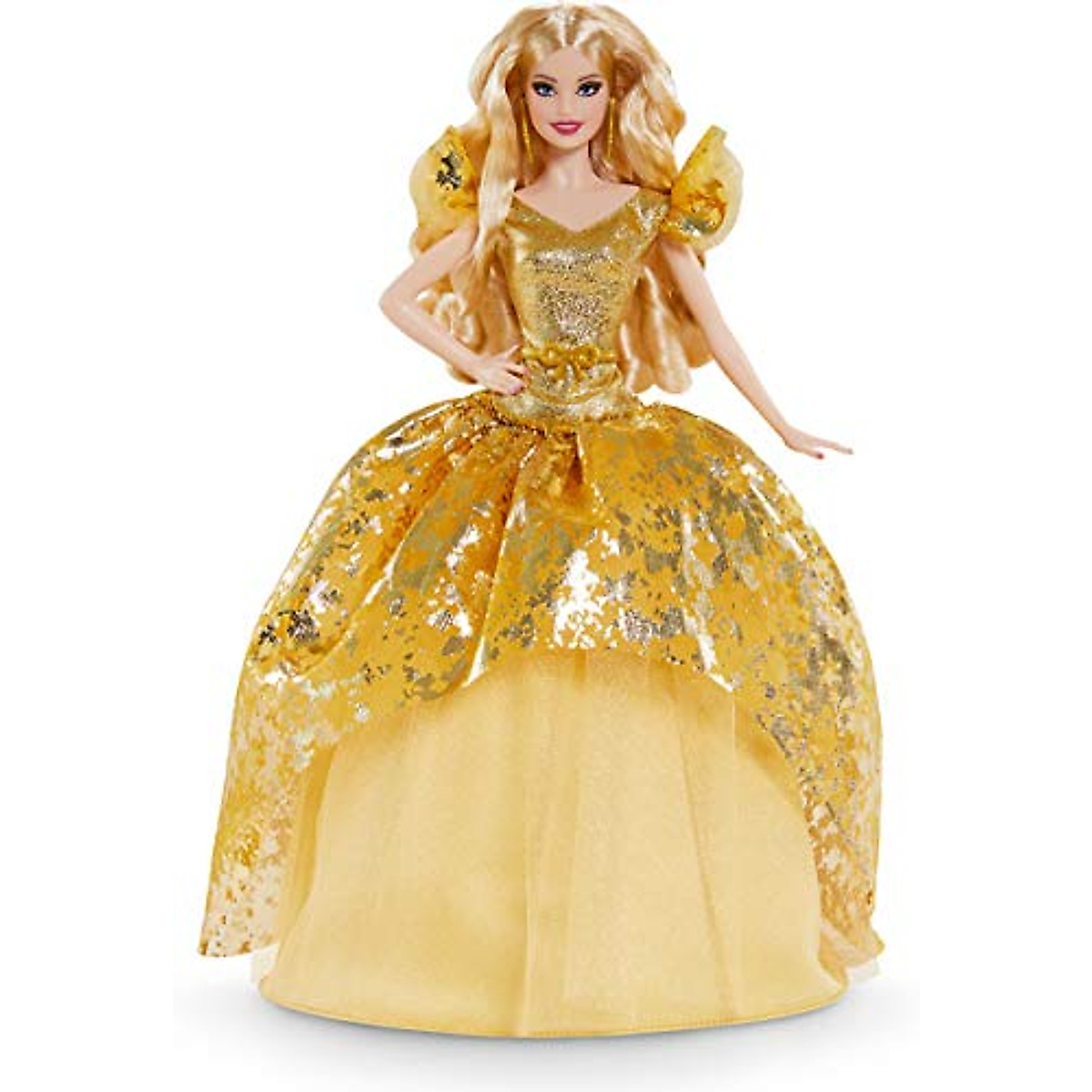 Barbie Signature 2020 Holiday Barbie Doll (12-inch Blonde Long Hair) in Golden Gown, with Doll Stand and Certificate of Authenticity, Gift for 6 Year Olds and Up