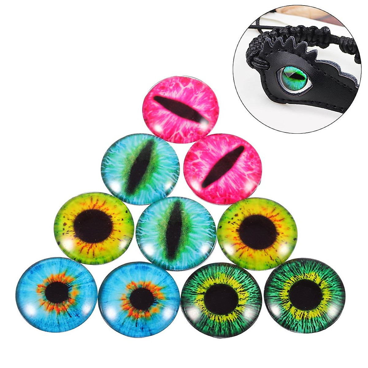 HAUTOCO 60 Pieces Glass Dome Cabochons Clear Round Cabochons Tiles, Non-calibrated Round 1 inch/25mm for Cameo Pendants Photo Jewelry Necklaces