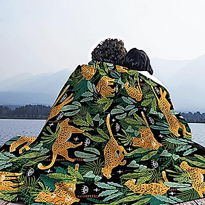 Jungle Leopards Blanket Throw Blankets Gift for Women Men Soft Flannel Cozy Comfy Funny Vegetable for Couch Sofa Bed Office Camping (40"X30") XSmall Size for Toddler