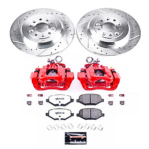 Power Stop KC8846-36 Rear Z36 Truck & Tow Brake Pad and Rotor Kit with Red Powder Coated Calipers For Ford Edge 2013-2014, Lincoln MKX 2013-2015 [Model Specific]