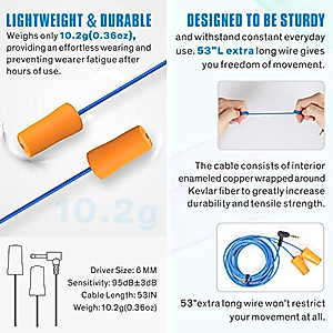 Hearprotek earplug Headphones for Work, Safety Foam Earbuds Headphones That Look Like earplugs for Hearing Protection Noise Isolation-Great for Work Shift, Construction, Lawn Mowing, Heavy Machinery