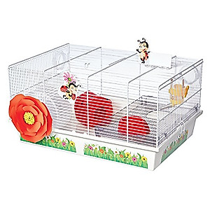 MidWest Homes for Pets Hamster Cage | Lovely Ladybug Theme | Accessories & Decals Included