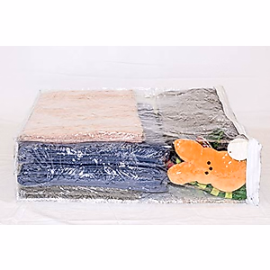 Clear Vinyl Zippered Storage Bags 15 x 18 x 5 Inch Set of 10