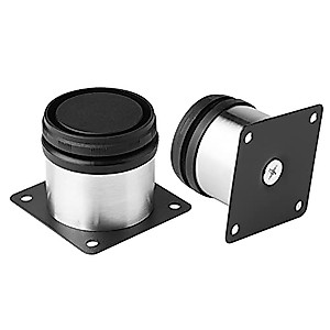 JIAKAI Pack of 4 Furniture Cabinet Adjustable Stainless Steel Round Kitchen Feet，Furniture Leg for DIY Furniture, Sofa Table Cabinets Shelves 50 x 50mm