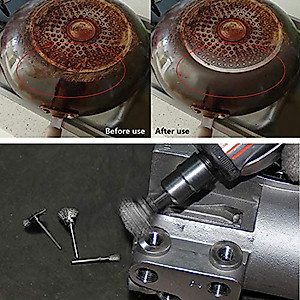 60 Pcs Wire Brushes Set, Rocaris Steel Wire Wheels Pen Brushes Set Kit Accessories for Rotary Tool