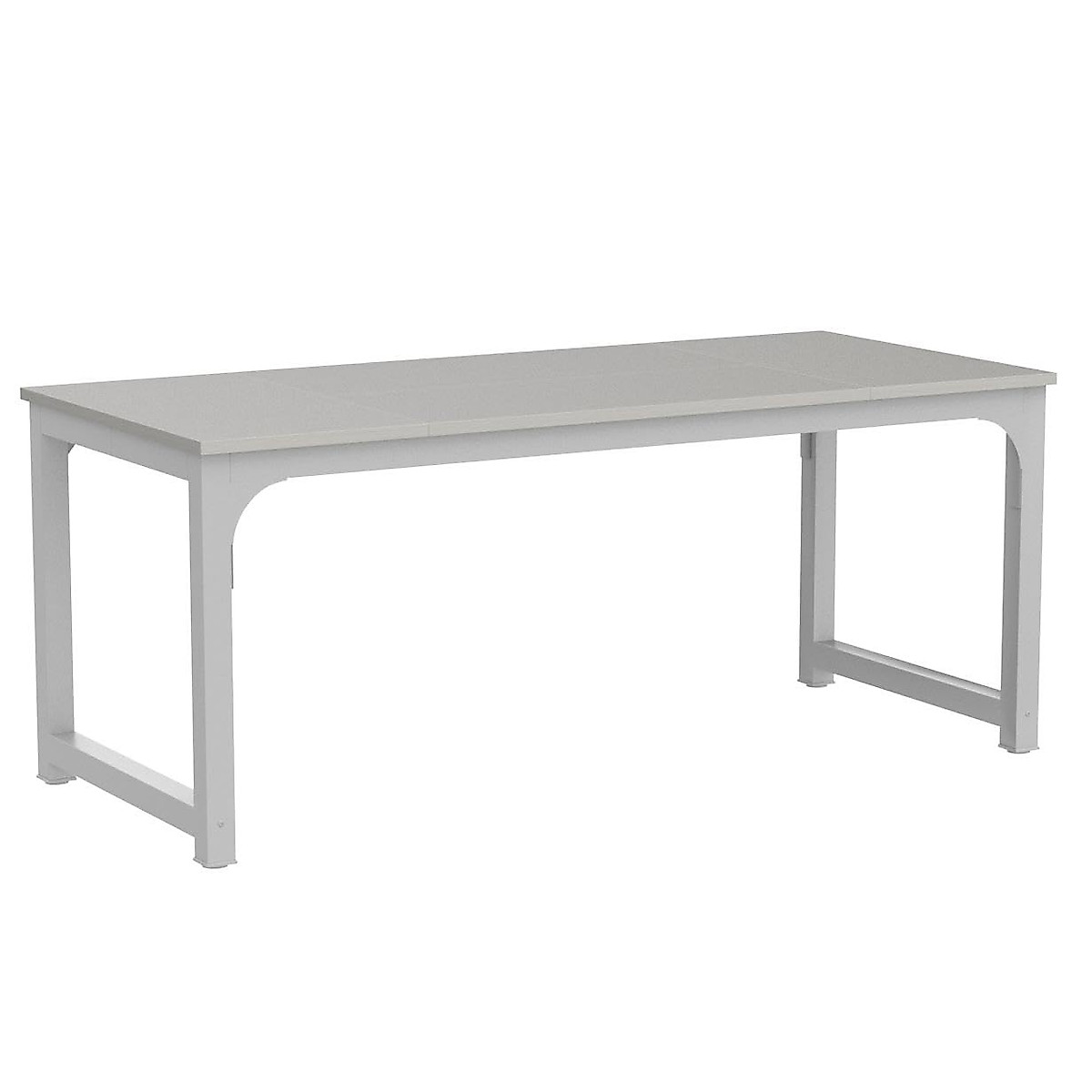 Tribesigns 6FT Conference Table, 70.86" W x 31.49" D Meeting Room Table Boardroom Desk for Office Conference Room, Splicing Board with Metal Frame, White