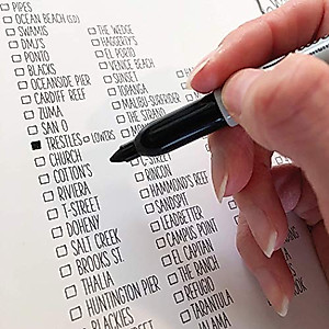 Surf California Map - Beach Wall Decor - 16 x 20 Inch Art Poster of California Surf Breaks - Unique Wall Art for Coastal, Ocean, Nautical & Surfboard Themed Decor - Poster Frame NOT Included