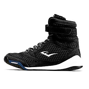 Everlast New Elite High Top Boxing Shoes - Black, Blue, Red (8, Black)