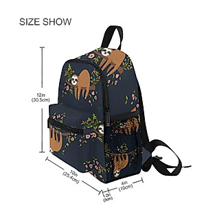 OREZI Cute Sloth On Branch Kids Backpack,Toddler Schoolbag Preschool Bag Travel Bacpack for Little Boy Girl