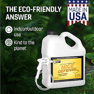 Exterminator’s Choice Mice Repellent Spray - 1 Gallon - Rodent Defense Spray for Lawns, Gardens, Attics, and Garages - Non-Toxic Deterrent - Repels Mice and Rats - Safe for Kids and Pets