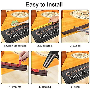 Vickes 9.8 ft Floor Transition Strip Self Adhesive Carpet & Flooring Transitions Edging Trim Strip PVC Threshold Transitions Suitable for Threshold Transitions with a Height Less Than 5 mm, Brown