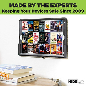 HIDEit Mounts Uni-T Universal Tablet Wall Mount - Adjustable Black Steel Tablet Mount for iPad, iPad Pro, iPad Mini, Samsung Galaxy Tablet and Surface Pro