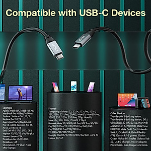 LEIRUI USB-C Cable, 6.6FT, Supports PD 100W, 20Gbps Data Transfer, 4K@60Hz Video, USB C to USB C 3.2 Cable for Thunderbolt 3/4, Oculus Quest, Switch, iMac, MacBook, iPad Pro, Dell XPS