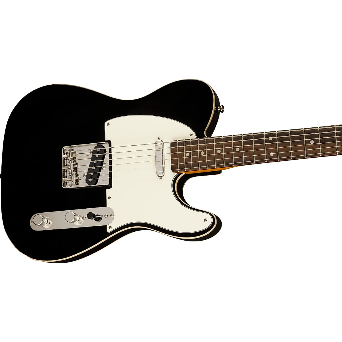 Squier Classic Vibe Baritone Custom Telecaster Electric Guitar, with 2-Year Warranty, Black, Laurel Fingerboard