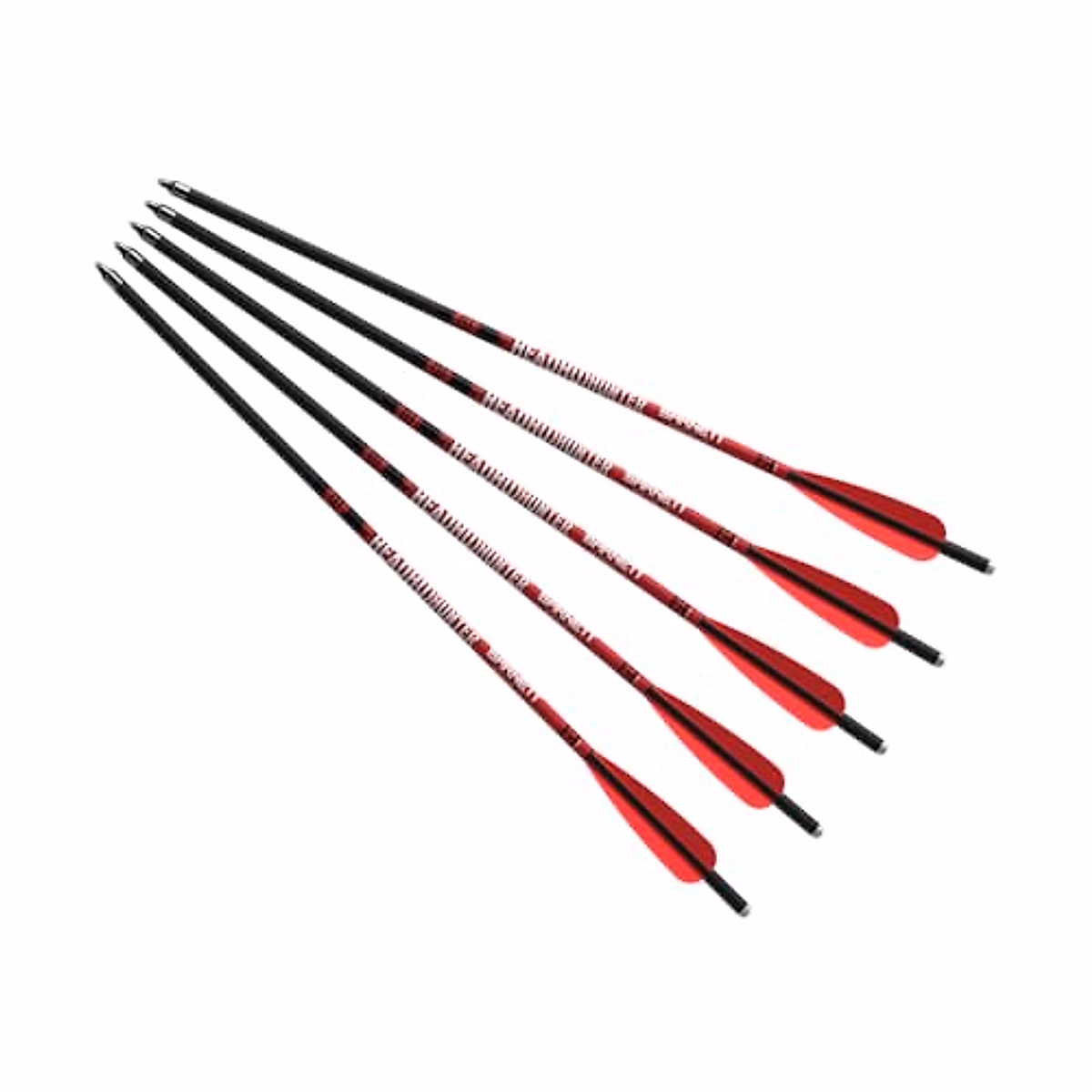 Barnett Outdoors Carbon Crossbow Arrows 5-Pack, Lightweight Hunting Bolts with Half-Moon Nock and Field Points, 20"