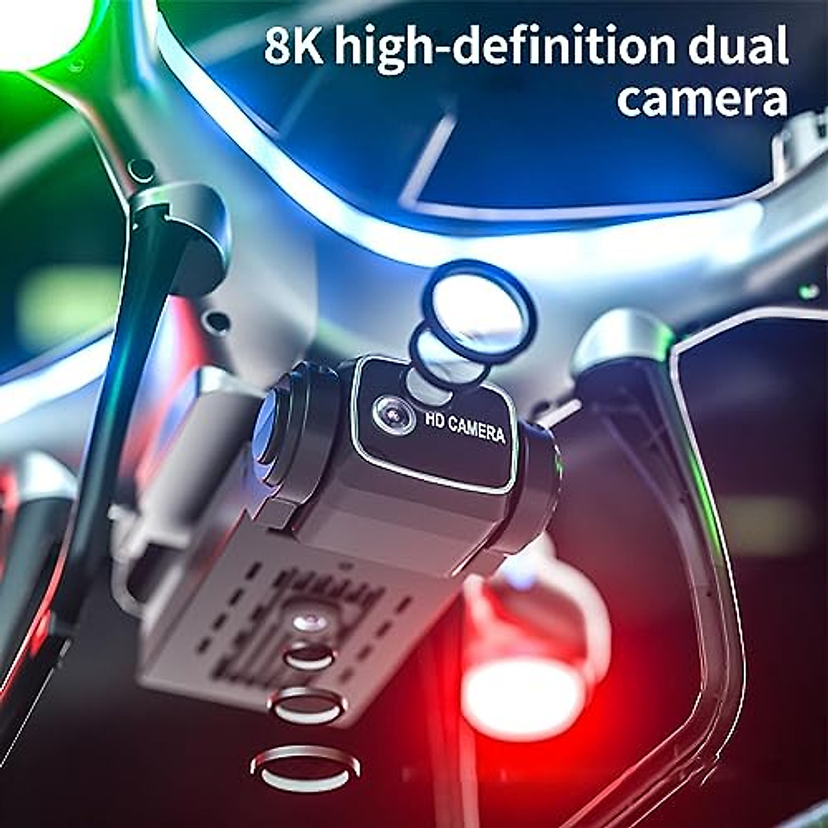 Drone With 4K Dual HD Camera - 2023 Upgradded RC Quadcopter for Adults and Kids, Light Show Obstacle Avoidance Aerial Drone, WiFi FPV RC Drone for Beginners Live Video HD Wide Angle RC Aircraft