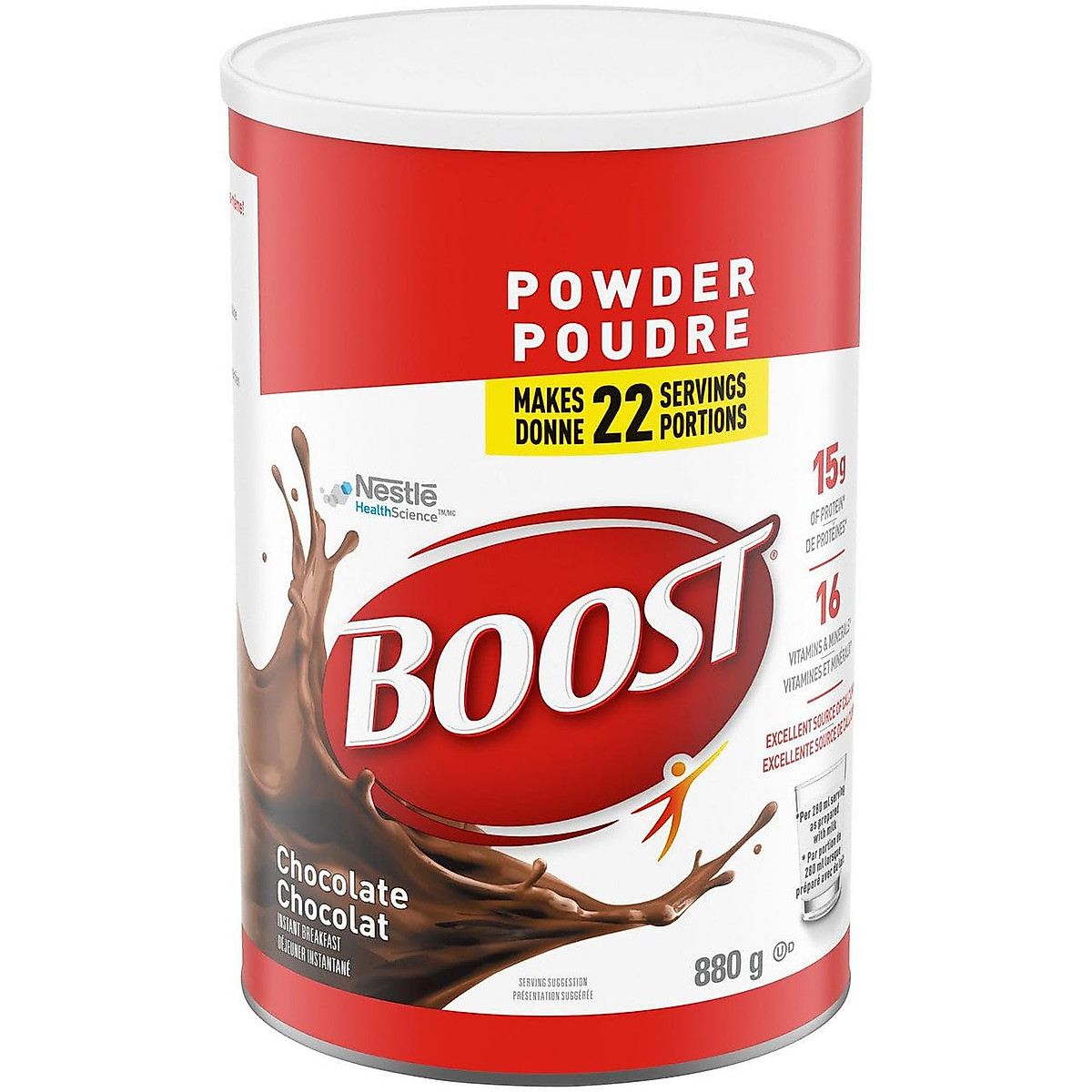 BOOST Nutritional Powder Instant Breakfast Drink Mix Chocolate 880g/31oz {Imported from Canada}
