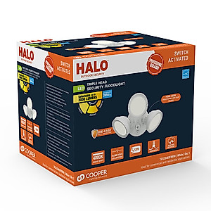 HALO TGS Outdoor Integrated LED Flood & Security Light Triple Round Head White