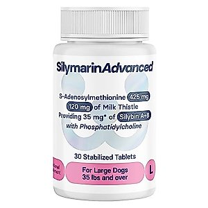 SilymarinAdvanced Liver Health Supplement for Large Dogs Combining S-Adenosylmethionine (Same) and Silybin, Liver Tablets, Cognitive Support, Pet Essentials & Wellbeing, 30 Tablets
