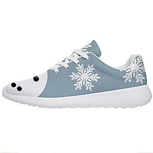 vogiant Christmas Snowman Snowflakes Womens Fashion Sneakers Sport Tennis Shoes,Size 6